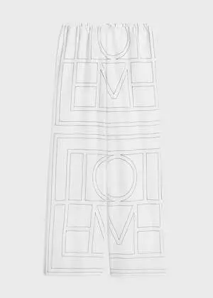 TOTEME Monogram Cotton-blend Pj Bottoms White/black