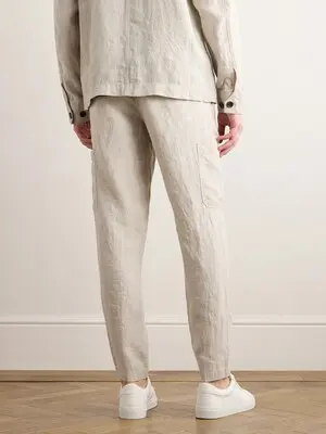 Mr P. Tapered Linen Cargo Trousers