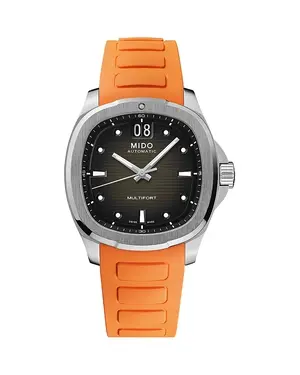 MIDO Multifort Tv Big Date Watch, 41mm - Black/orange