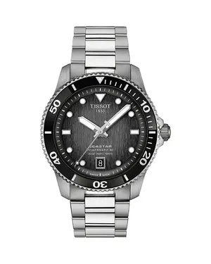 TISSOT Seastar 1000 Powermatic 80 Watch - Black/silver