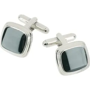 Trafalgar Black Onyx Cuff Links - Silver
