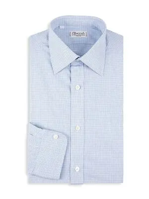 Charvet Check Cotton Dress Shirt - Blue Green