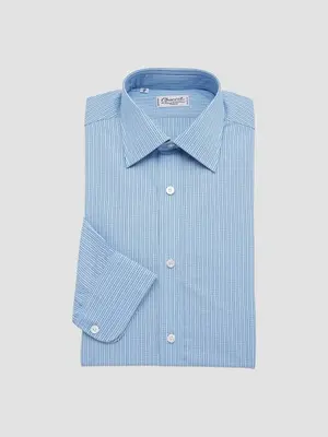 Charvet Check Cotton Button-front Shirt - Blue