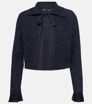 Oscar De La Renta Cotton-blend Tweed Jacket - Blue