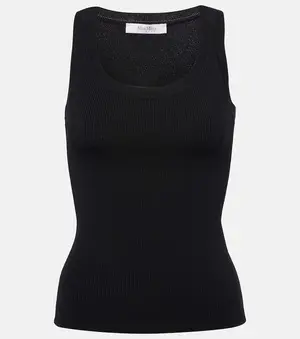 Max Mara Leisure Siro Ribbed-knit Tank Top - Black