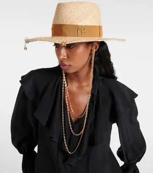 Ruslan Baginskiy Straw Fedora - Beige