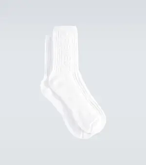 Loewe Loewe X On Logo Cotton-blend Terry Socks White