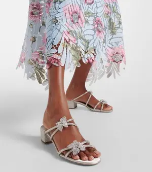 Rene Caovilla Caterina Embellished Sandals - Silver