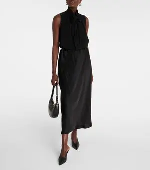 Max Mara Editore Satin Midi Skirt