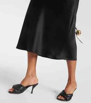 Max Mara Editore Satin Midi Skirt - Black