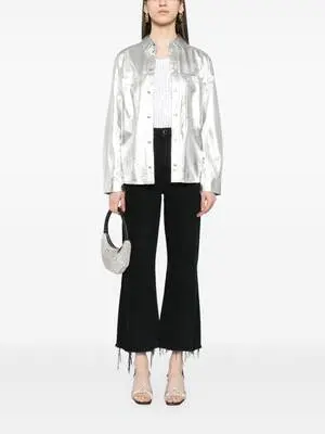 IRO PARIS Nazil Metallic Leather Overshirt