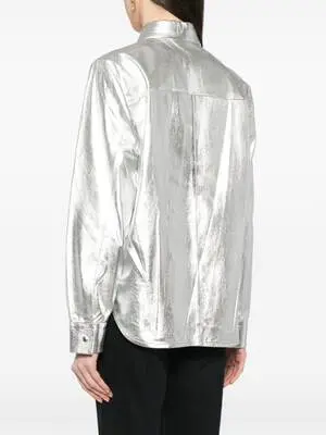 IRO PARIS Nazil Metallic Leather Overshirt