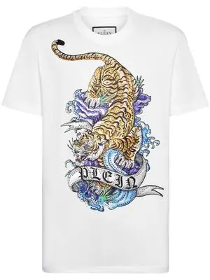 Philipp Plein Tattoo-print Cotton T-shirt - White