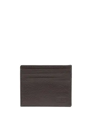 DIESEL® Logo-plaque Leather Card Holder - Brown
