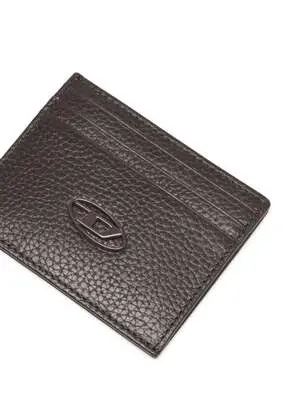 DIESEL® Logo-plaque Leather Card Holder - Brown