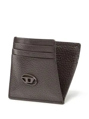 DIESEL® Logo-plaque Leather Card Holder - Brown
