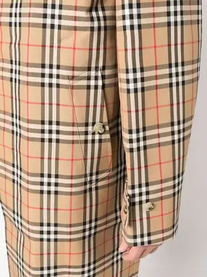 Burberry Check-pattern Cotton Trench Coat