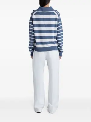Proenza Schouler White Label Striped Cotton-cashmere Sweater - Blue
