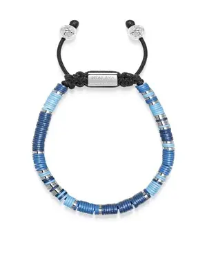 NIALAYA JEWELRY Logo-plaque Beaded Bracelet - Blue