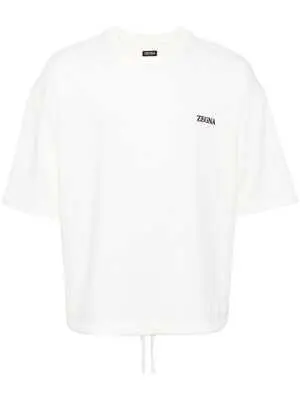 Zegna Logo-embroidered Cotton-blend Sweatshirt - White