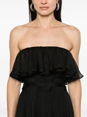GEMY MAALOUF Strapless Ruffled Gown - Black
