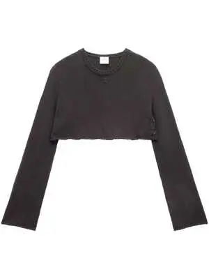 COURREGES Logo-embroidered Cropped Jumper