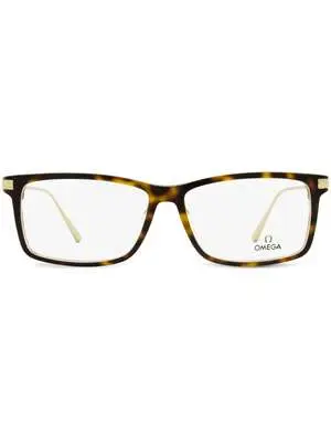 Omega Rectangle-frame Eyeglasses - Brown