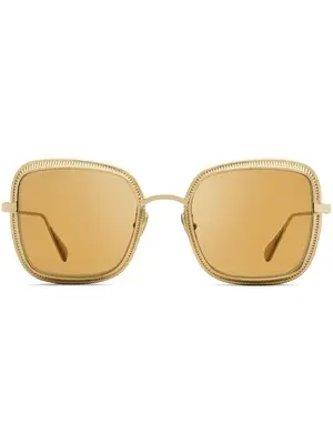 Omega Engraved Square-frame Sunglasses - Gold