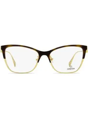 Omega Butterfly-frame Eyeglasses - Brown