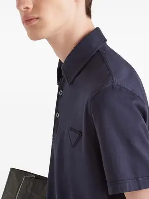 Prada Short-sleeved Cotton Polo Shirt - Blue