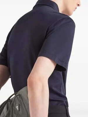 Prada Short-sleeved Cotton Polo Shirt - Blue