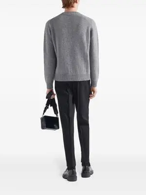 Prada Logo-embroidered Sweater - Grey