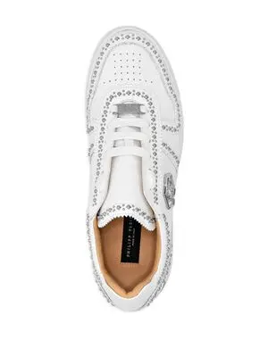 Philipp Plein Lo-top Leather Sneakers - White