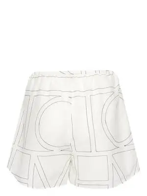 TOTEME Monogrammed Cotton Pyjama Shorts - White