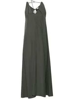 Women's V-Neck Maxi Dresses with Pockets