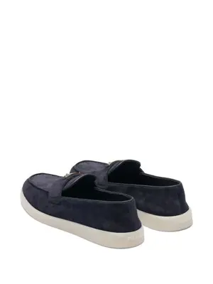 Prada Triangle-logo Leather Loafers - Blue