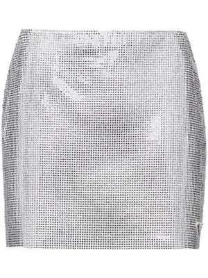 Prada Crystal-embellished Cotton Miniskirt