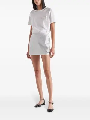 Prada Crystal-embellished Cotton Miniskirt