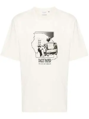 DAILY PAPER Place Of Origin Cotton T-shirt - Neutrals