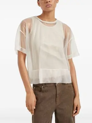 Brunello Cucinelli Semi-sheer Layered T-shirt