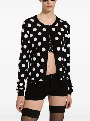 Dolce & Gabbana Polka-dot Cardigan - Black