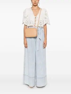 Patrizia Pepe Leather Crossbody Bag - Neutrals