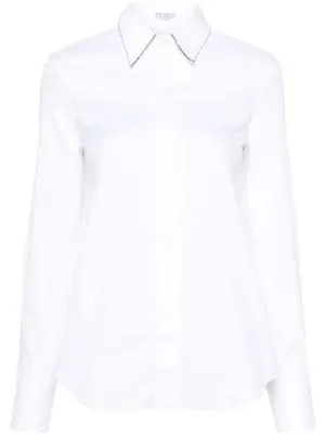 Brunello Cucinelli Monili-chain Poplin Shirt - White