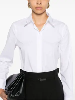 Brunello Cucinelli Monili-chain Poplin Shirt - White
