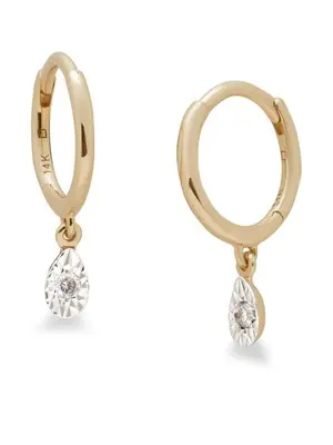 Monica Vinader 14kt Yellow Diamond Huggie Earrings - Gold