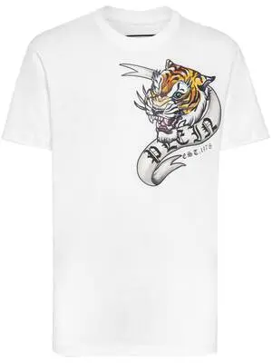 Philipp Plein Graphic-print Cotton T-shirt - White