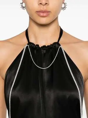 HAMOULET Layla Crystal-embellished Satin Top