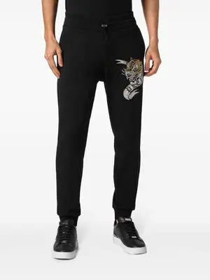 Philipp Plein Tiger-appliqué Drawstring Track Pants