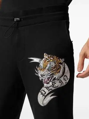 Philipp Plein Tiger-appliqué Drawstring Track Pants