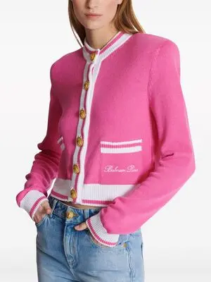 Balmain Embroidered-logo Knit Cardigan